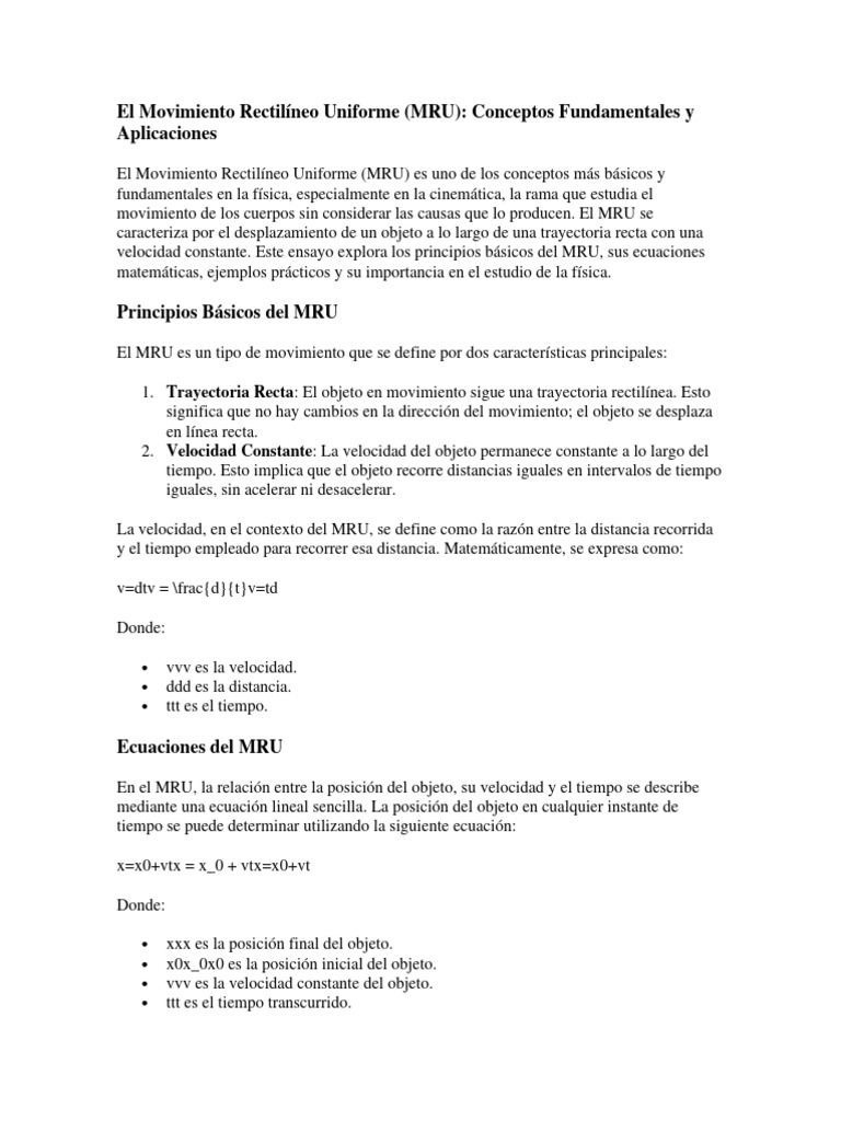 El Mru | PDF | Velocidad | Cinemática