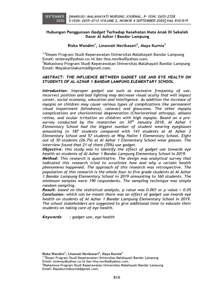 Hubungan Penggunaan Gadget Terhadap Kese | PDF | Ilmu Sosial | Kesehatan Holistik
