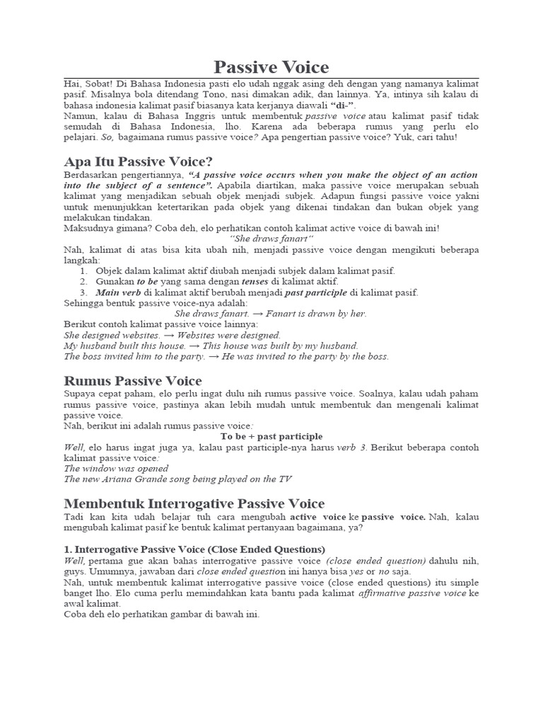 Passive Voice | PDF
