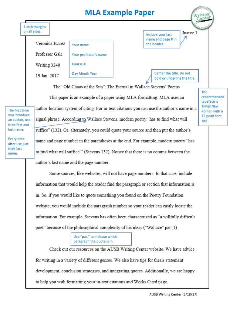 MLA Example Paper 1 | PDF | Publishing | Written Communication