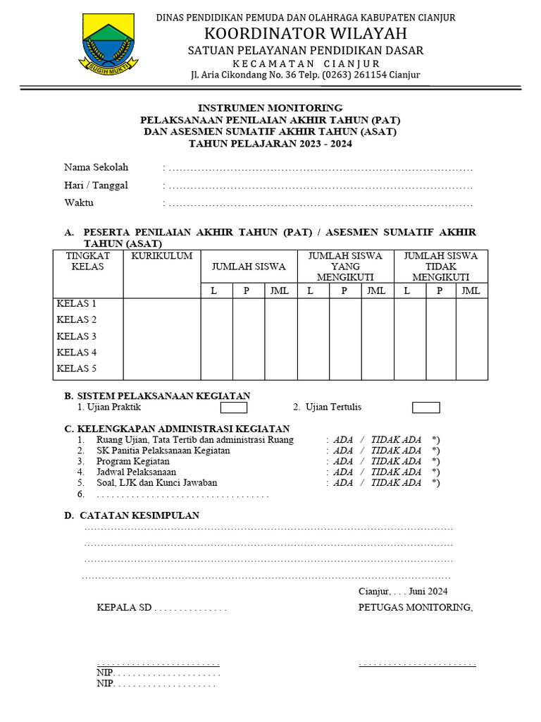 Instrumen Pat Dan Asat 2024 | PDF