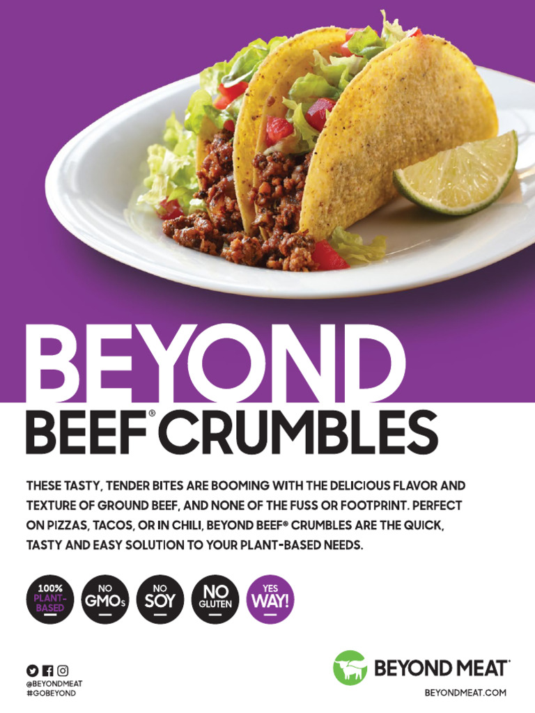 Beyond Meat - Beyond Beef Crumbles - Product Sheet | PDF