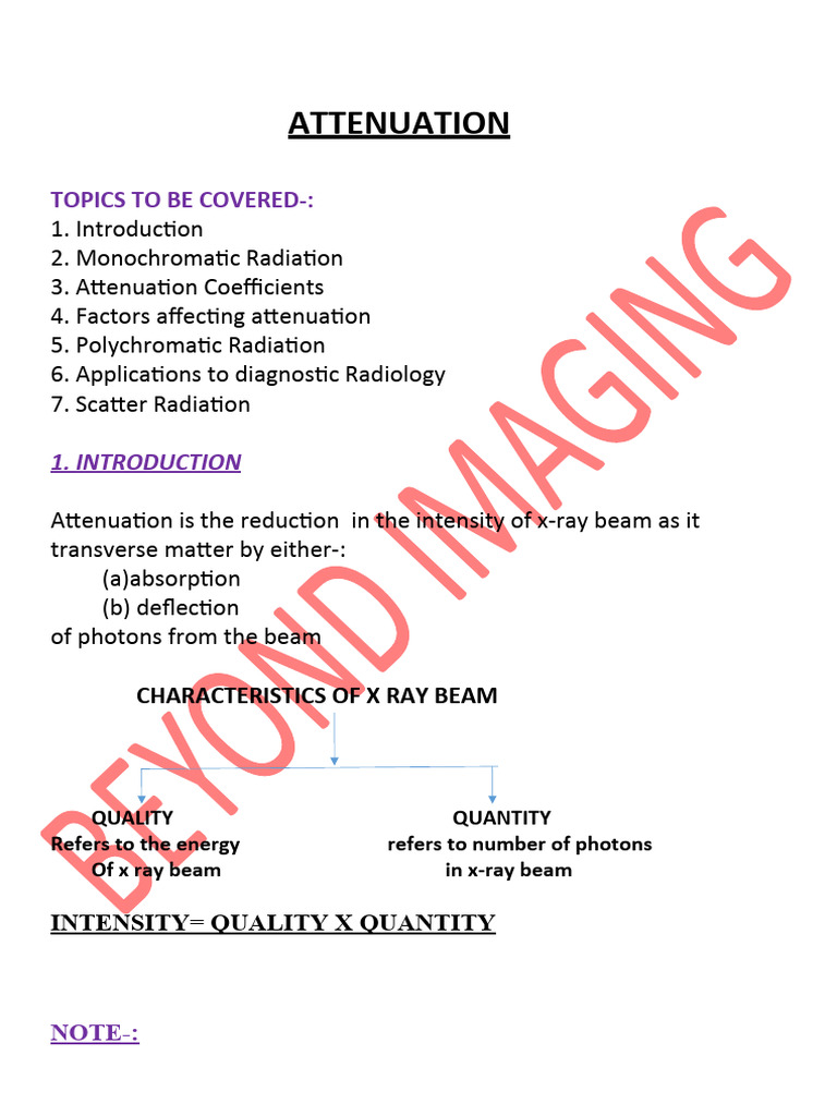 Understanding X-Ray Attenuation Factors | PDF | Teaching Methods ...
