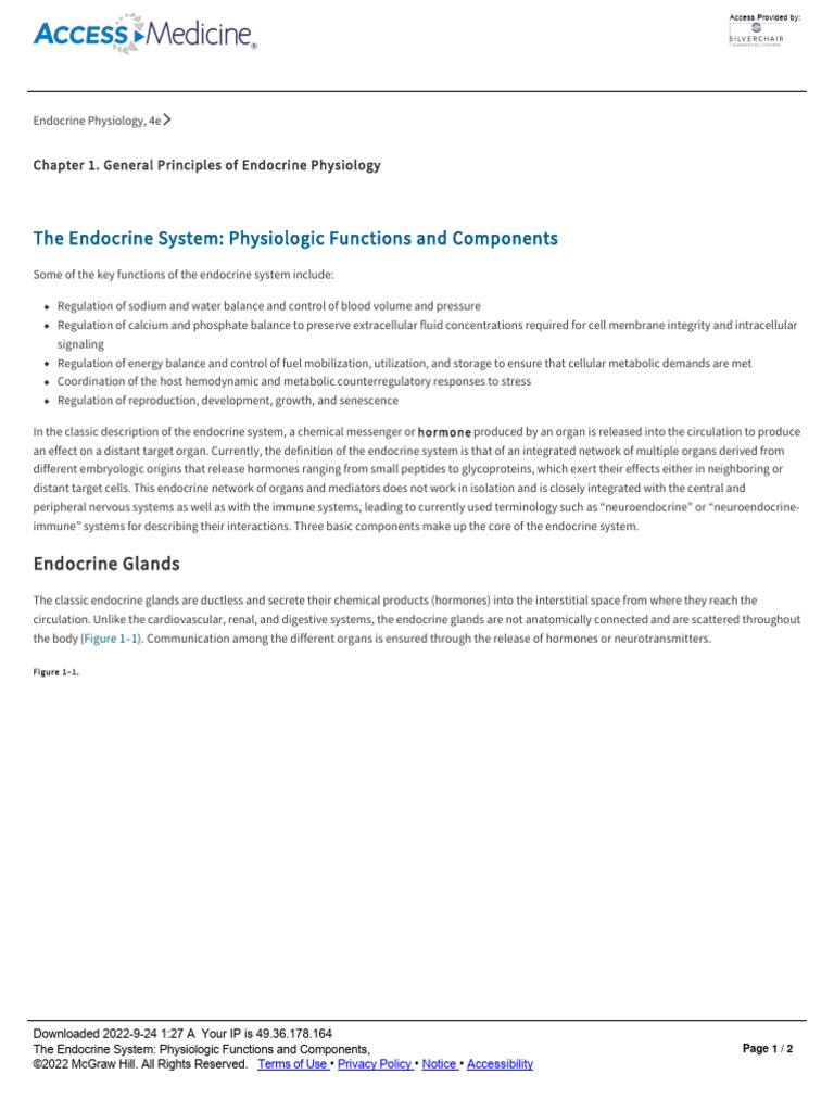 The Endocrine System - Physiologic Functions and Components | PDF ...
