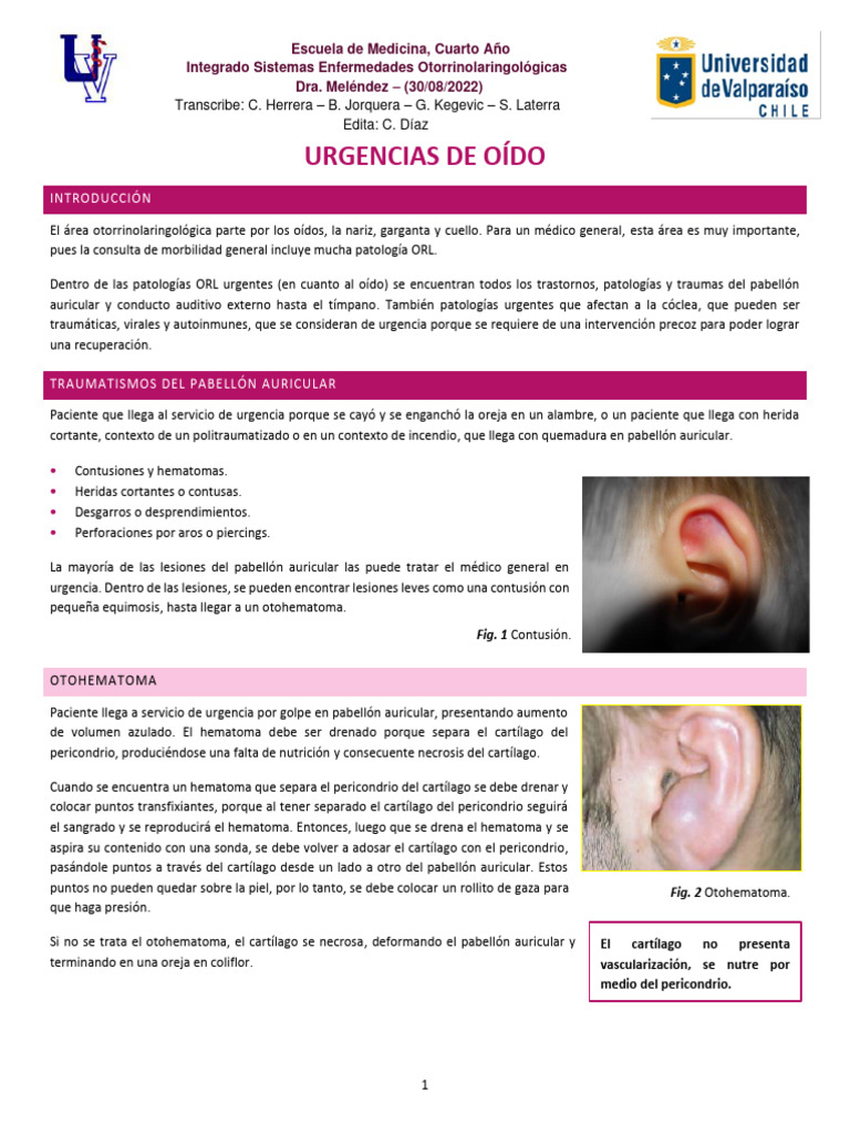 Urgencias de Oído | PDF | Oído | Herida
