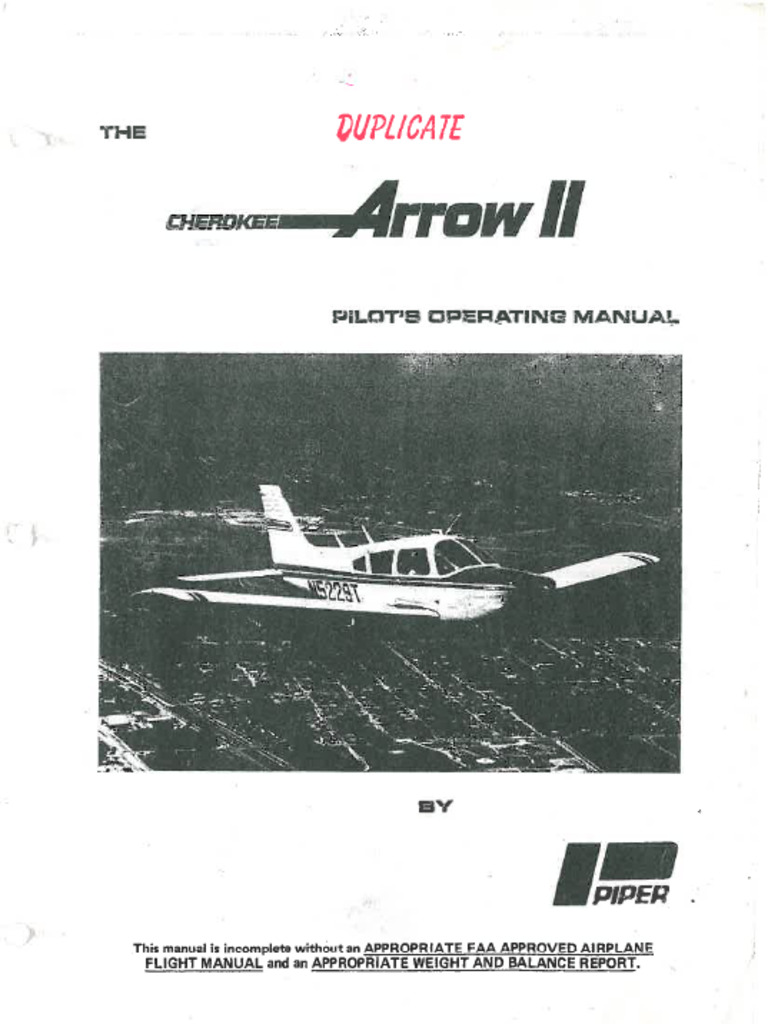 Piper PA-28R-200 Arrow 1971 POH AK | PDF
