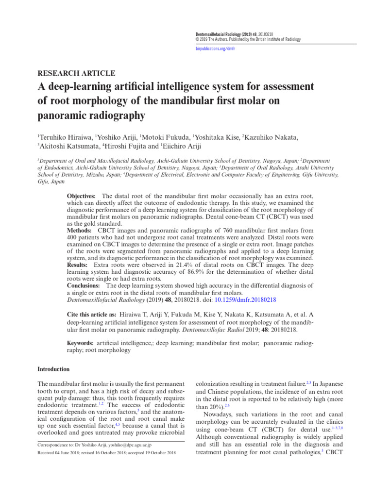 Hiraiwa Et Al 2018 A Deep Learning Artificial Intelligence System For ... Hiraiwa Et Al 2018 A Deep Learning Artificial Intelligence System For ...