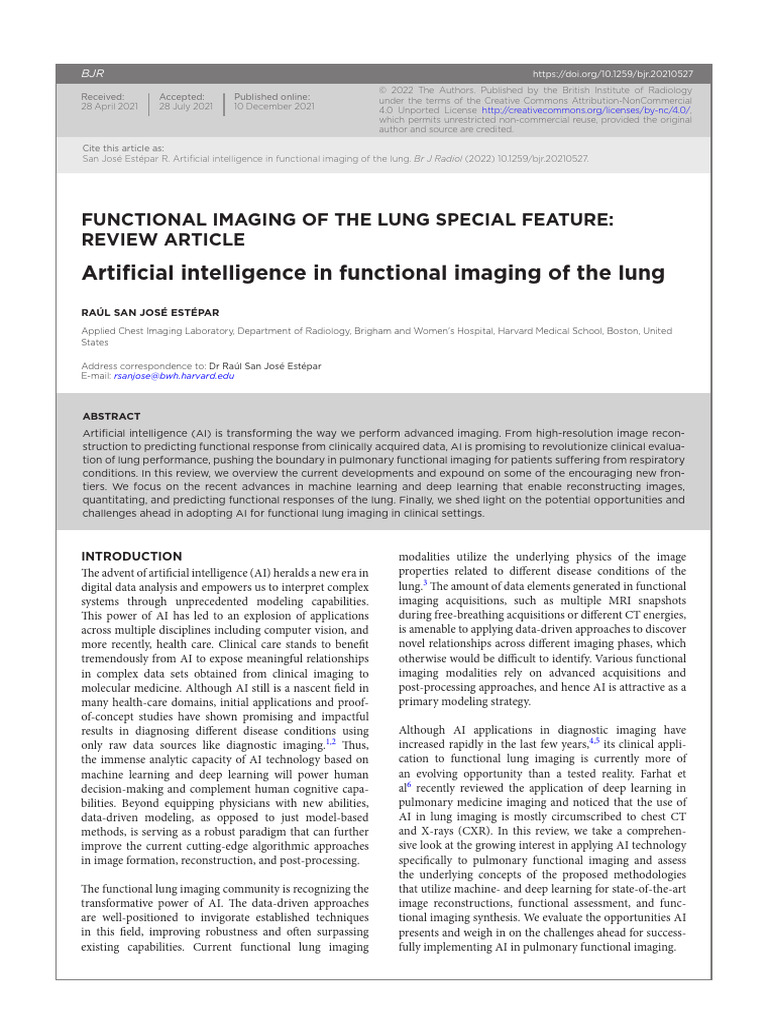 Funct Imaging of Lungs | PDF | Medical Imaging | Deep Learning