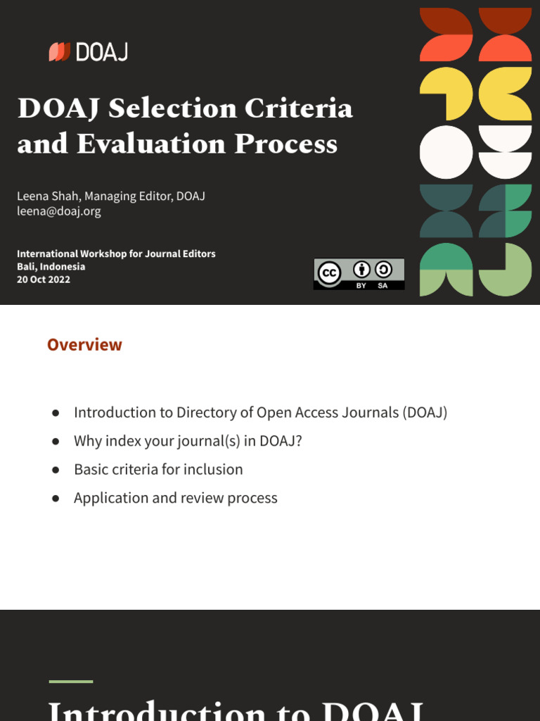 DOAJ Selection Criteria and Evaluation Process | PDF | Open Access ...