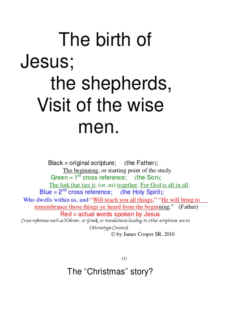 The Birth of Jesus The Shepherds, Visit of The Wise Men | PDF