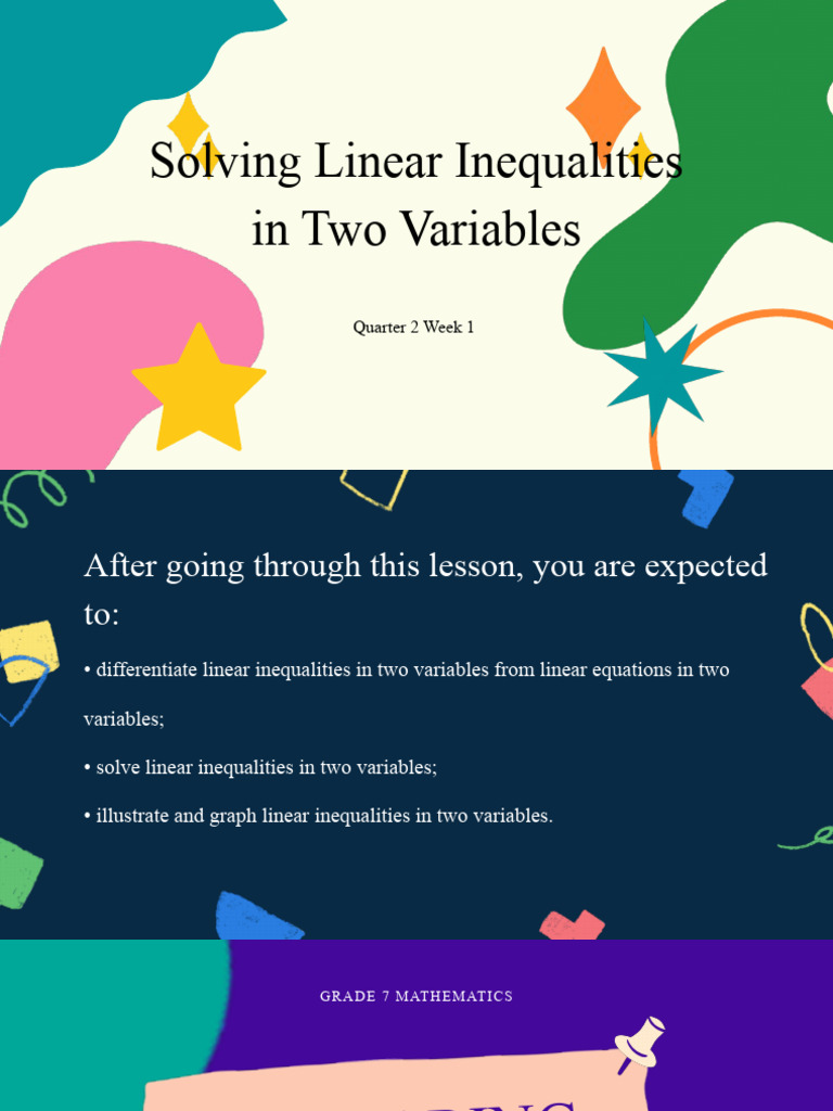 Linear Inequalities | PDF | Teaching Methods & Materials