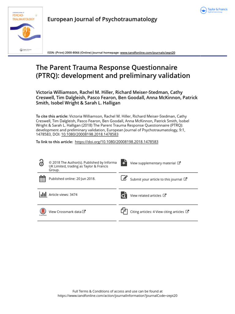 Parent Trauma Response Questionnaire | PDF | Psychological Trauma ...