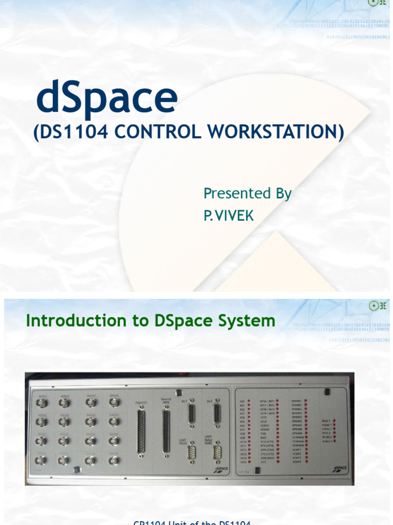 Overview of DS1104 Control Workstation | PDF