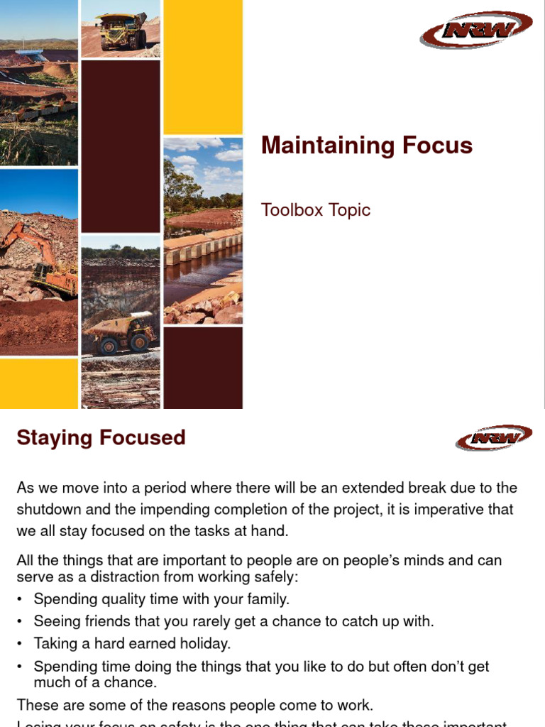 Maintaining Focus - Toolbox | Download Free PDF | Risk | Psychology