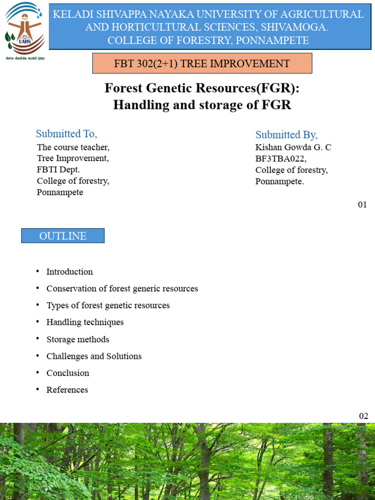 Forest Genetic Resources (FGR) : Handling and Storage of FGR | PDF ...