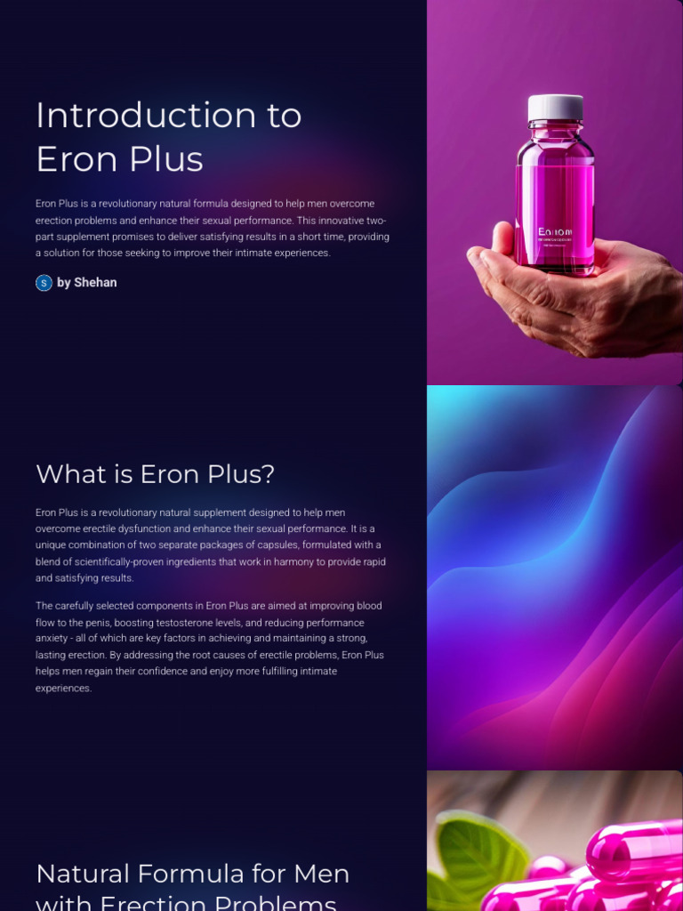 Introduction To Eron Plus | PDF | Erectile Dysfunction | Testosterone