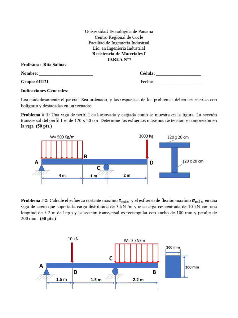 TAREA 7 - Flexión en Vigas (1) | PDF