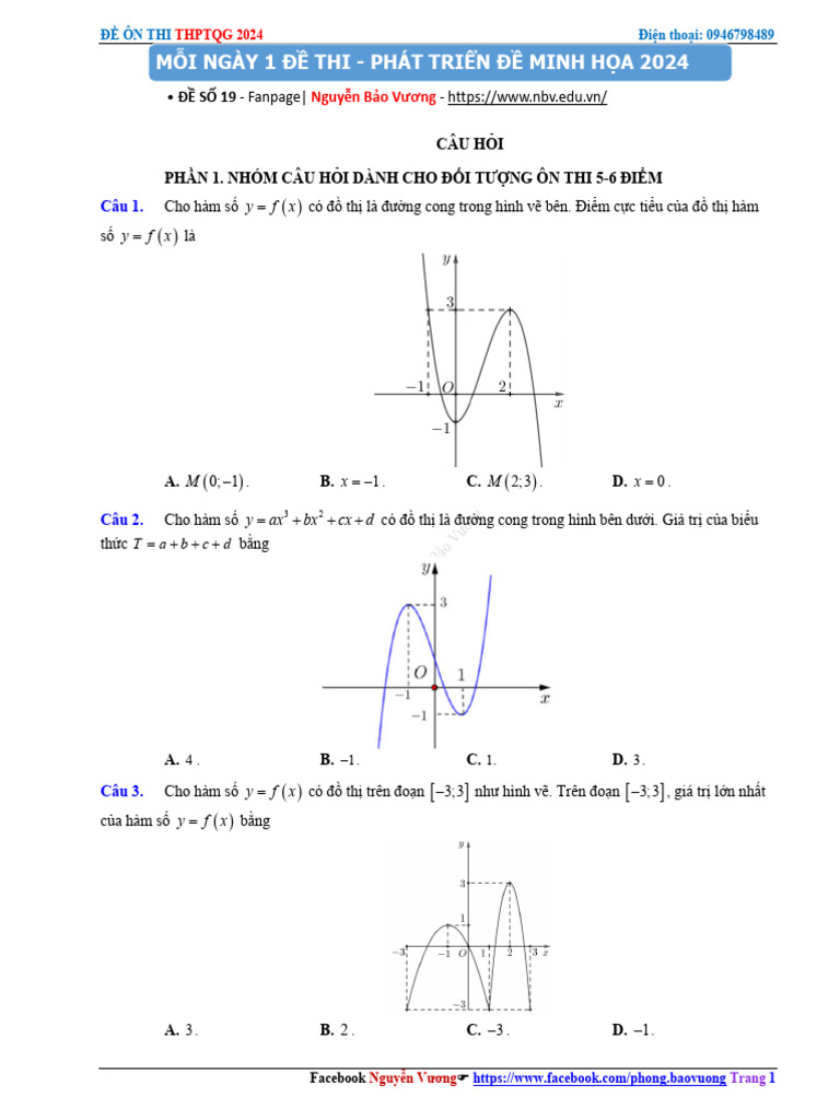 Ä Á Sá 19 - Má I NGÃ Y 1 Ä Á THI 2024 - PHÃ T TRIá N Ä Á MINH Há A 2024 | PDF