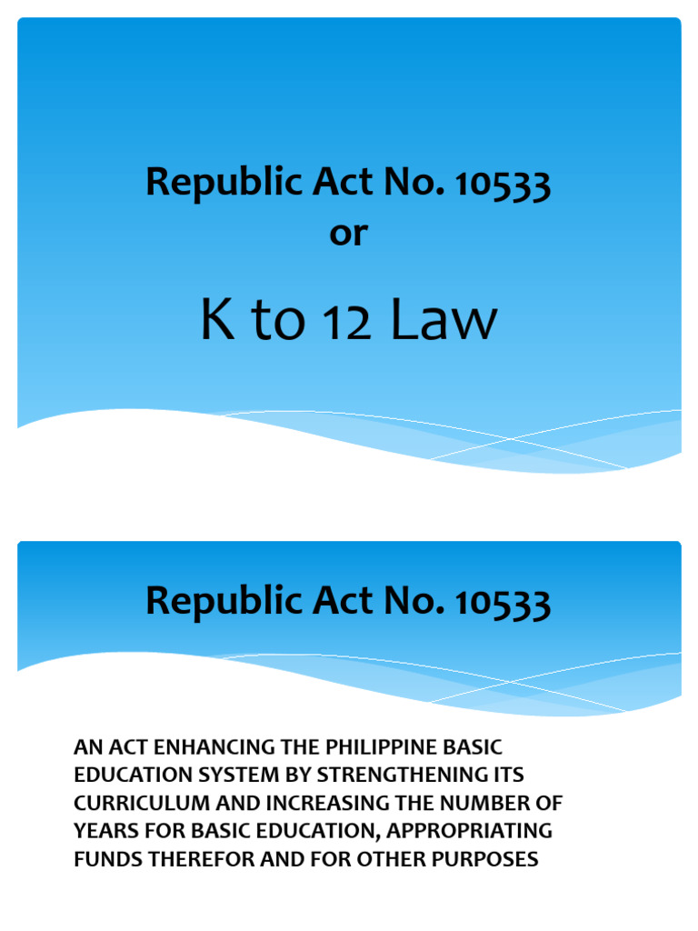 Ra 10533 | PDF | Curriculum | Secondary Education