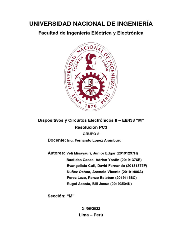 Grupo 2 - Solucionario PC-3 | PDF | Transistor | Circuitos electricos