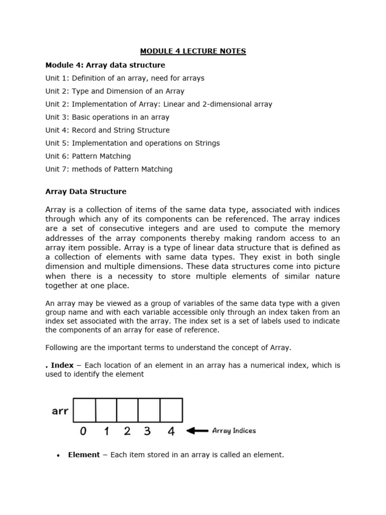 Module 4 Lecture Notes Csc 317 Pdf Data Type Computing