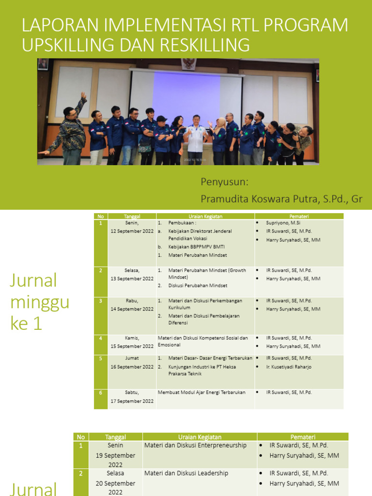 Laporan Implementasi RTL UPSKILLING DAN RESKILLING PLTMH | PDF