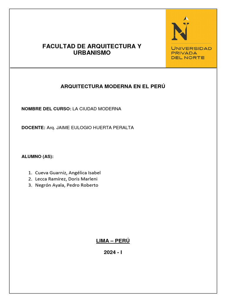 EF LA CIUDAD MODERNA Grupo 20 Lecca Ramirez Doris Marleni | PDF | Perú ...