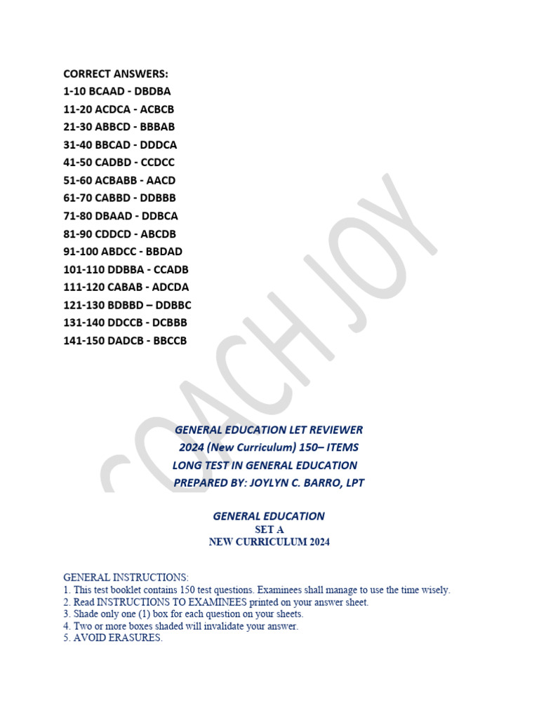 General Education LET Reviewer 2024 | PDF | Apsis | Soil