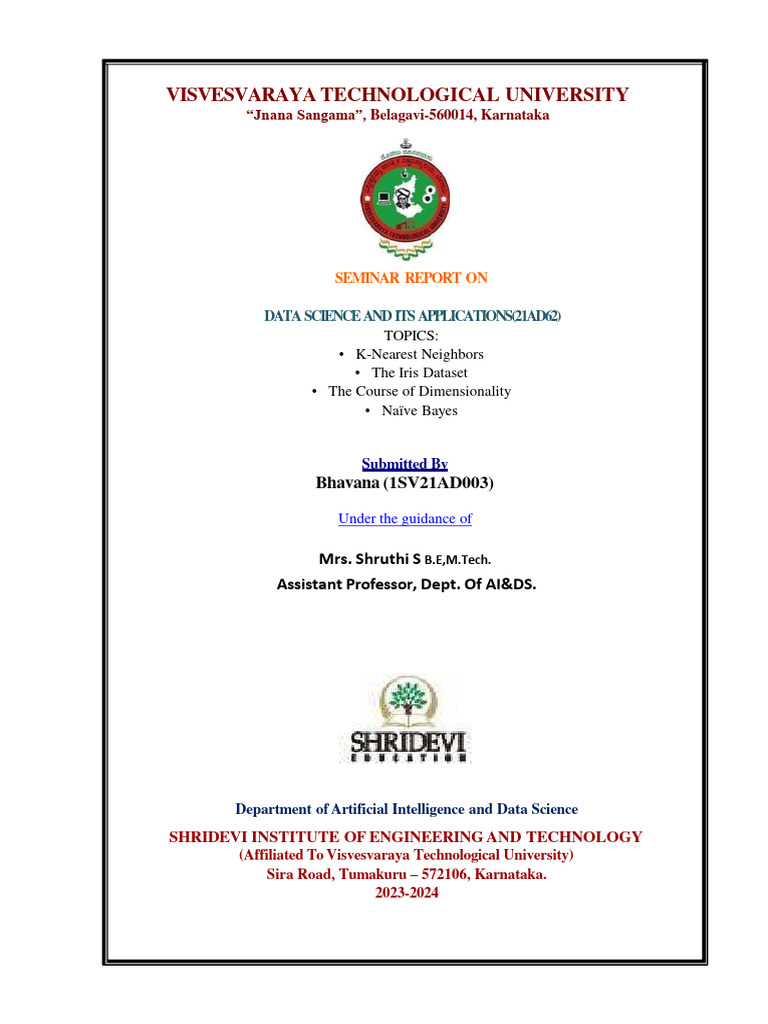 DS Report | PDF | Statistical Classification | Applied Mathematics