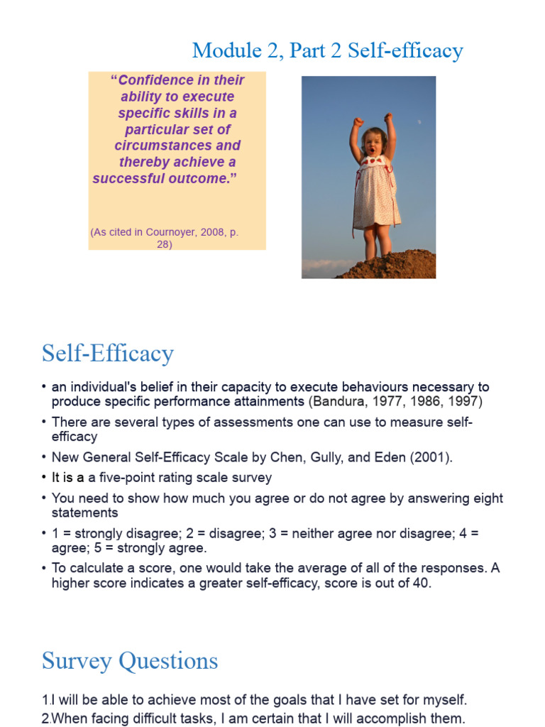 Module 2, Part 2 Self-Efficacy | PDF | Self Efficacy | Self Concept
