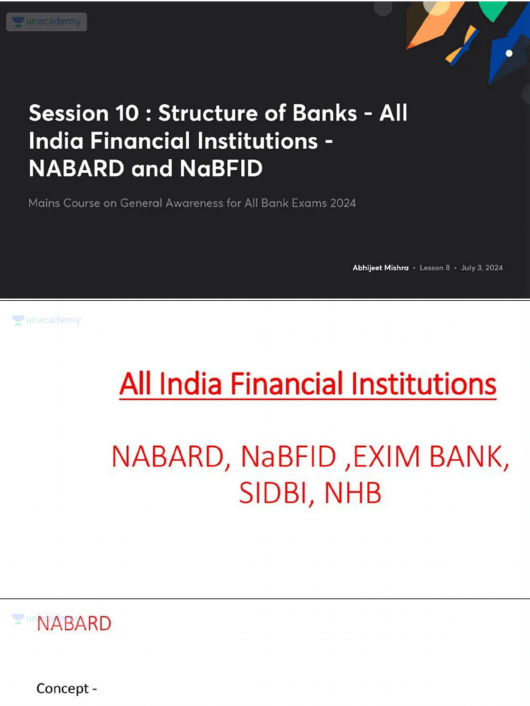 Session 10 Structure of Banks All India Financial Institutions NABARD ...