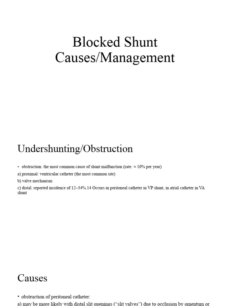 Blocked Shunt | PDF | Medical Specialties | Diseases And Disorders