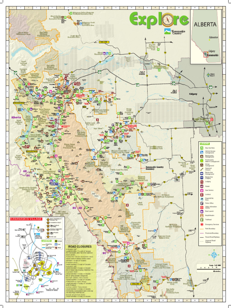 Kananaskis Map | PDF | Hiking | Transport Infrastructure