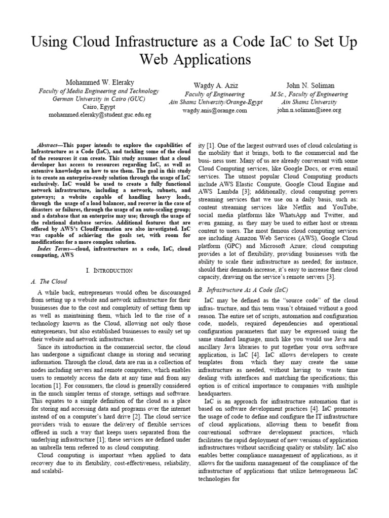 Cloud Infrastructureasa Code | PDF | Cloud Computing | Databases