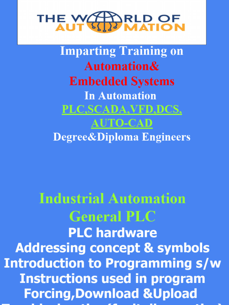 Automation Presentation | PDF | Programmable Logic Controller | Automation