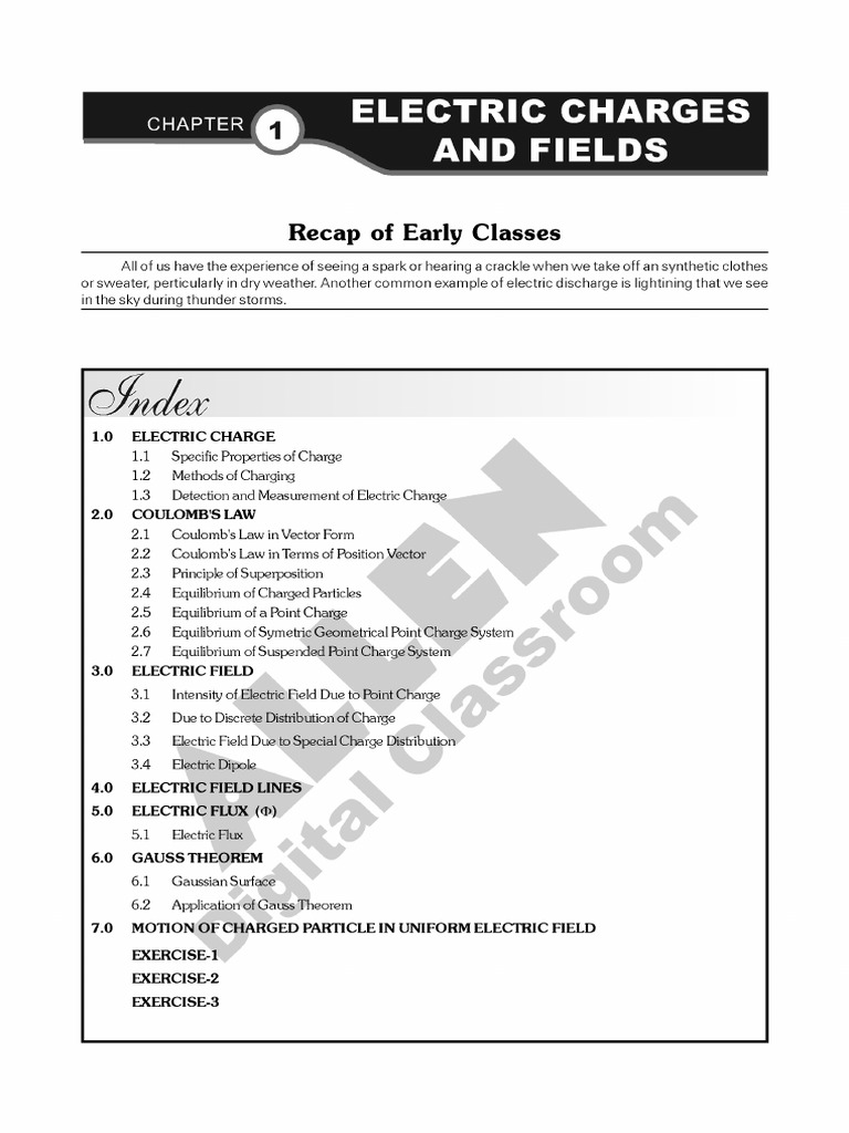 Electric Charges - Fields Module Part-1 | PDF