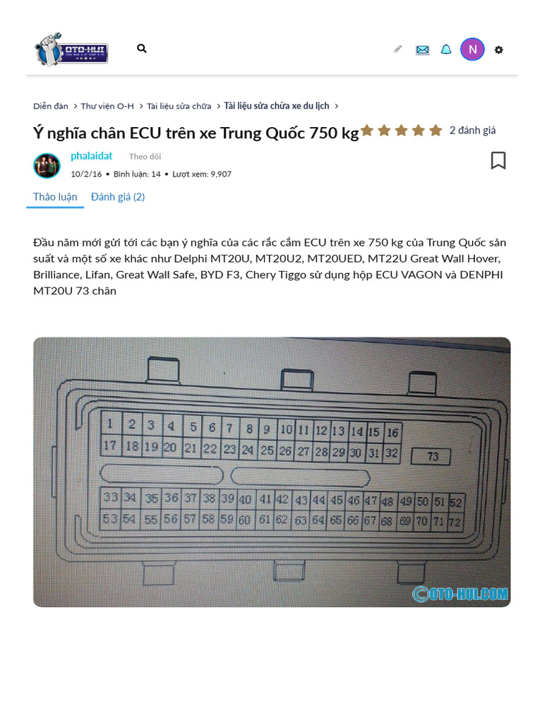 Ý nghĩa chân ECU trên xe Trung Quốc 750 kg - OTO-HUI - Mạng Xã Hội ...