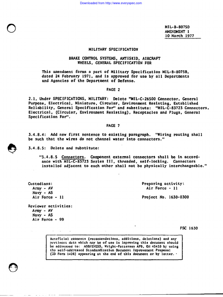 Mil B 8075d Amendment 1 | PDF | Wire | Electrical Wiring