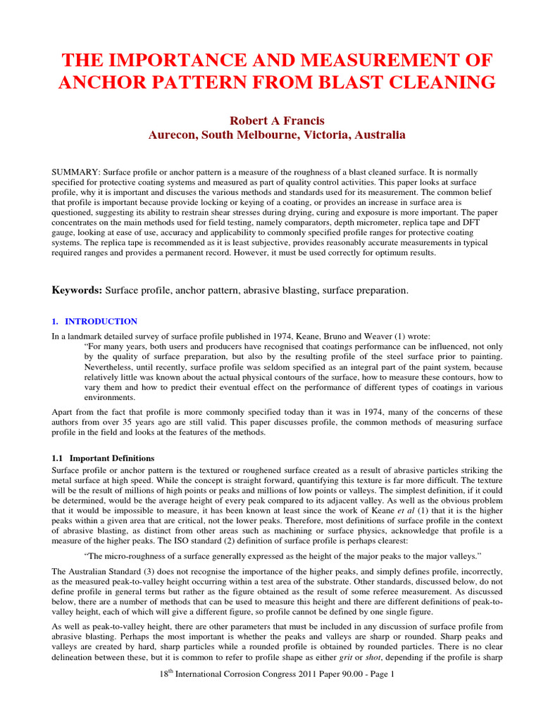 The Importance and Measurement of Anchor Profile | Download Free PDF | Accuracy And Precision ...