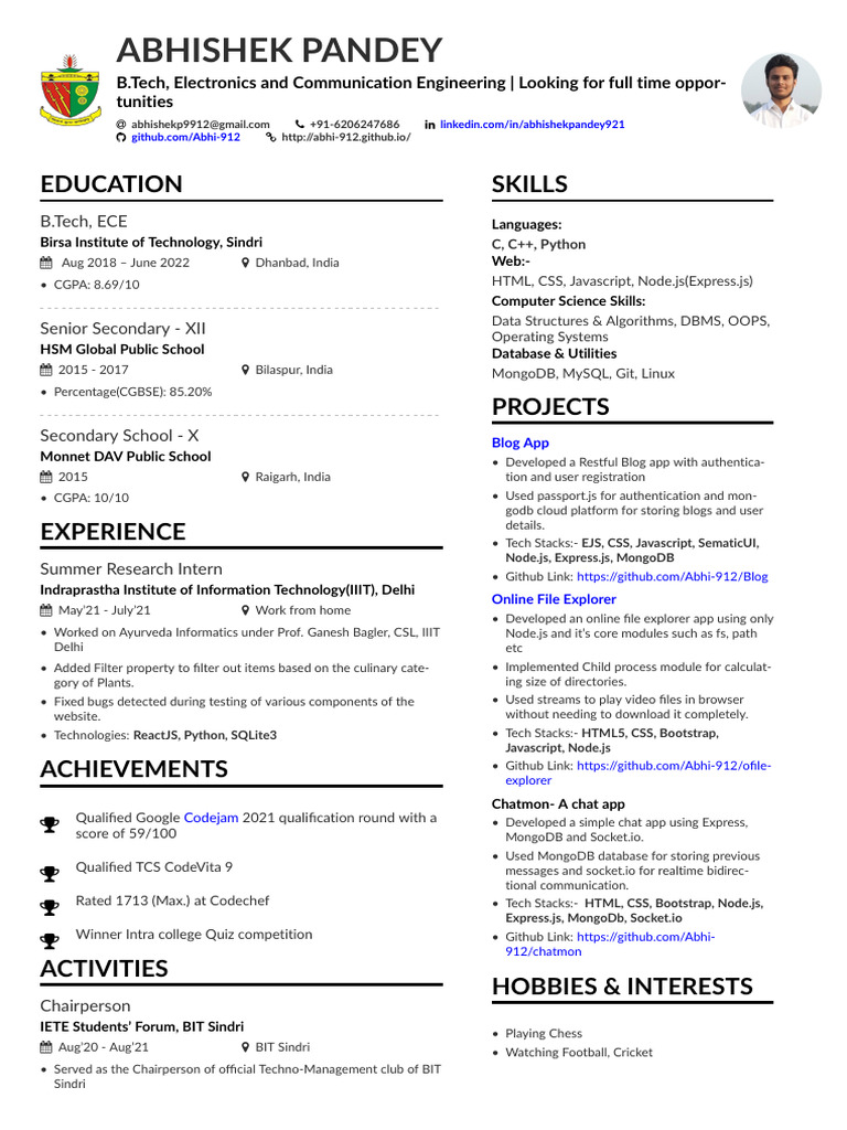 Resume 1 | PDF | Java Script | Bootstrap (Front End Framework)