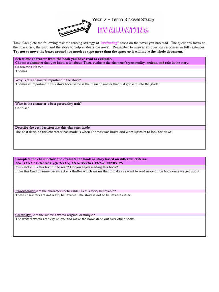 Evaluating - Word Document | PDF