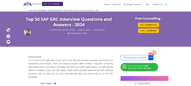 FireShot Capture 012 - Top 50 SAP GRC Interview Questions and Answers - 2024 - Henry Harvin | PDF