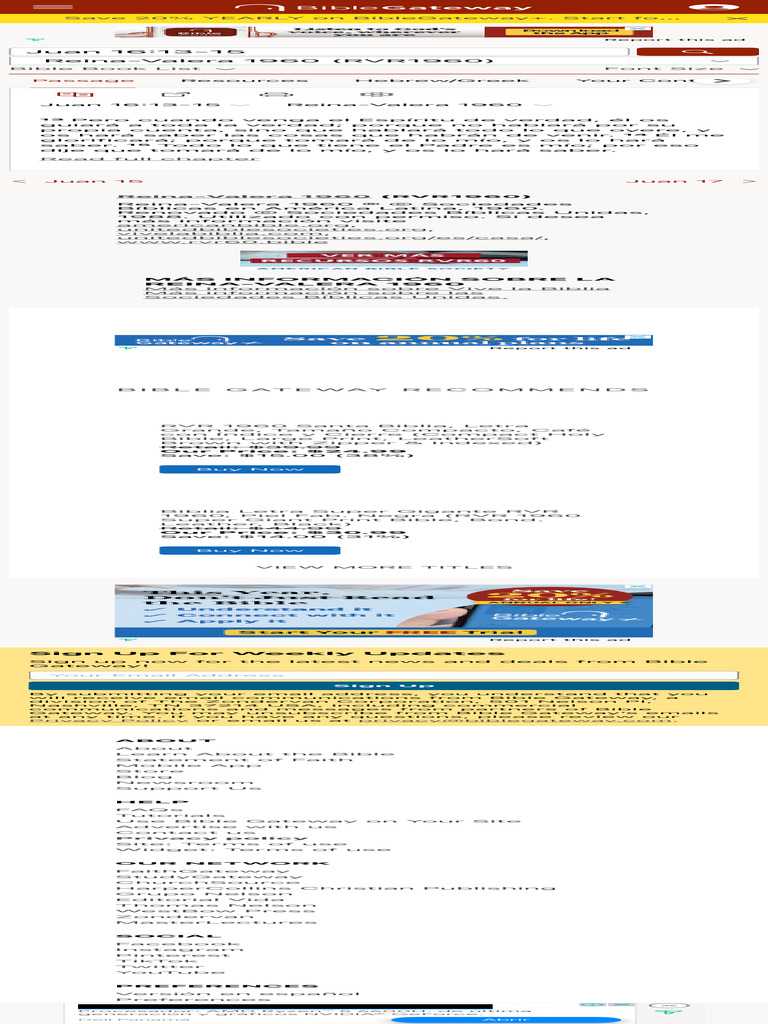Juan 1613-15 RVR1960 - Pero Cuando Venga El Espí | PDF | Biblia