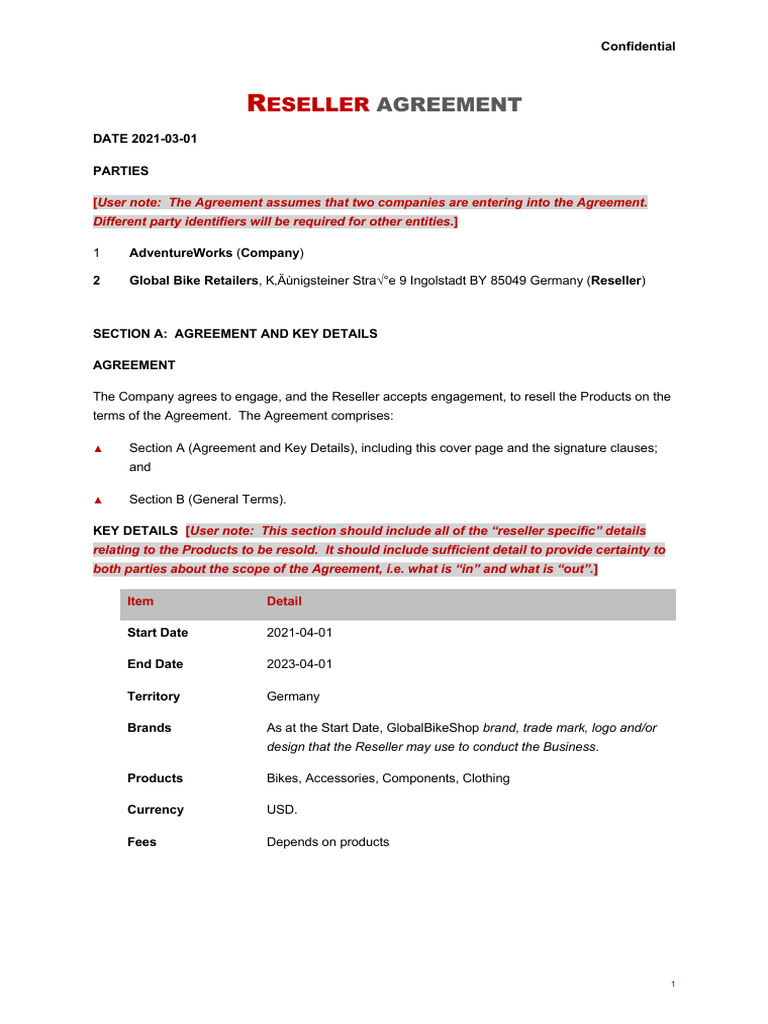 (Contract) AdventureWorks - Global Bike Retailers | PDF | Indemnity ...