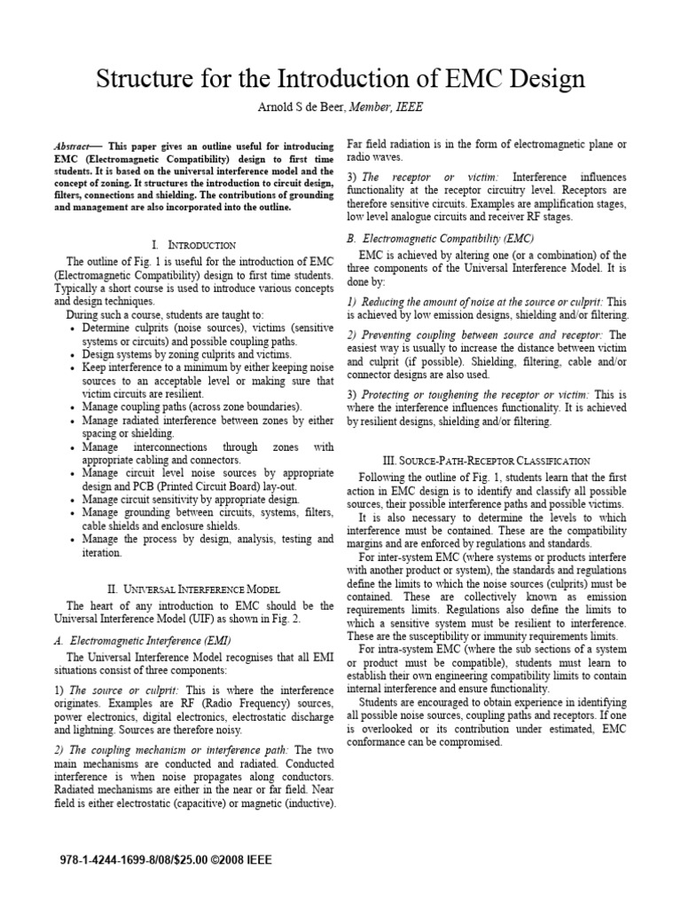 Structure For The Introduction of EMC de | PDF | Electromagnetic ...