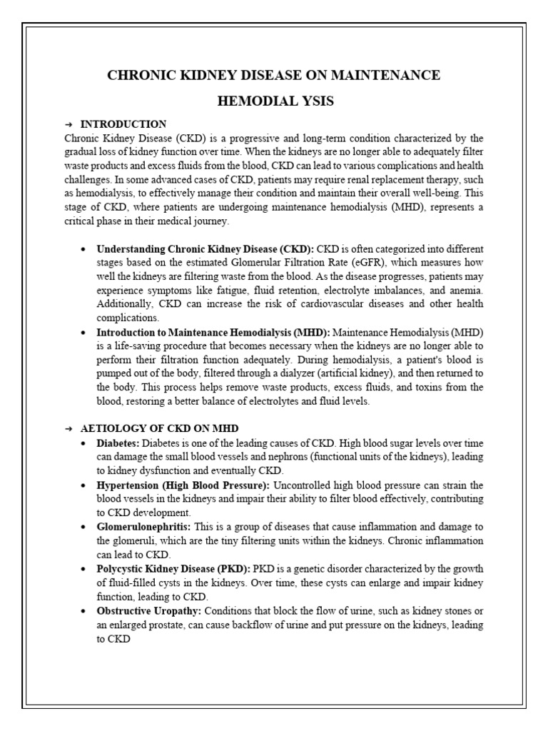 Chronic Kidney Disease On Maintenance | PDF | Chronic Kidney Disease ...