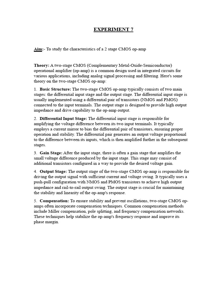 EXPERIMENT 7 | PDF | Operational Amplifier | Electronic Filter
