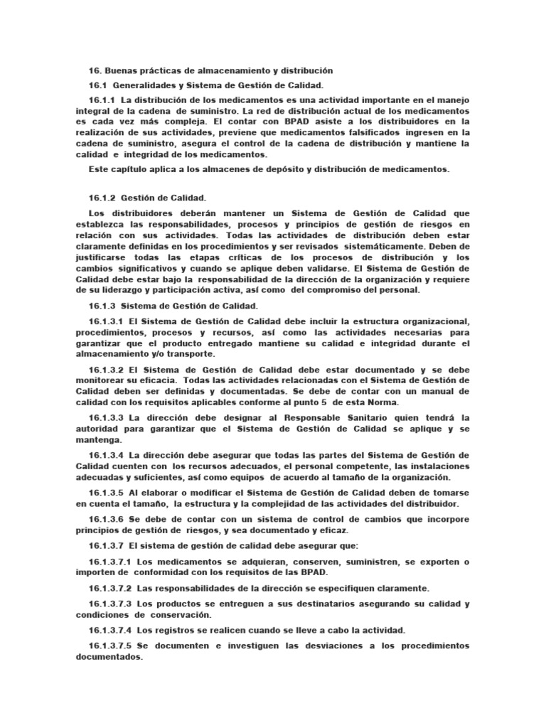 Nom 059 Numeral 16 | PDF | Sistema de manejo de calidad | Medicamentos ...