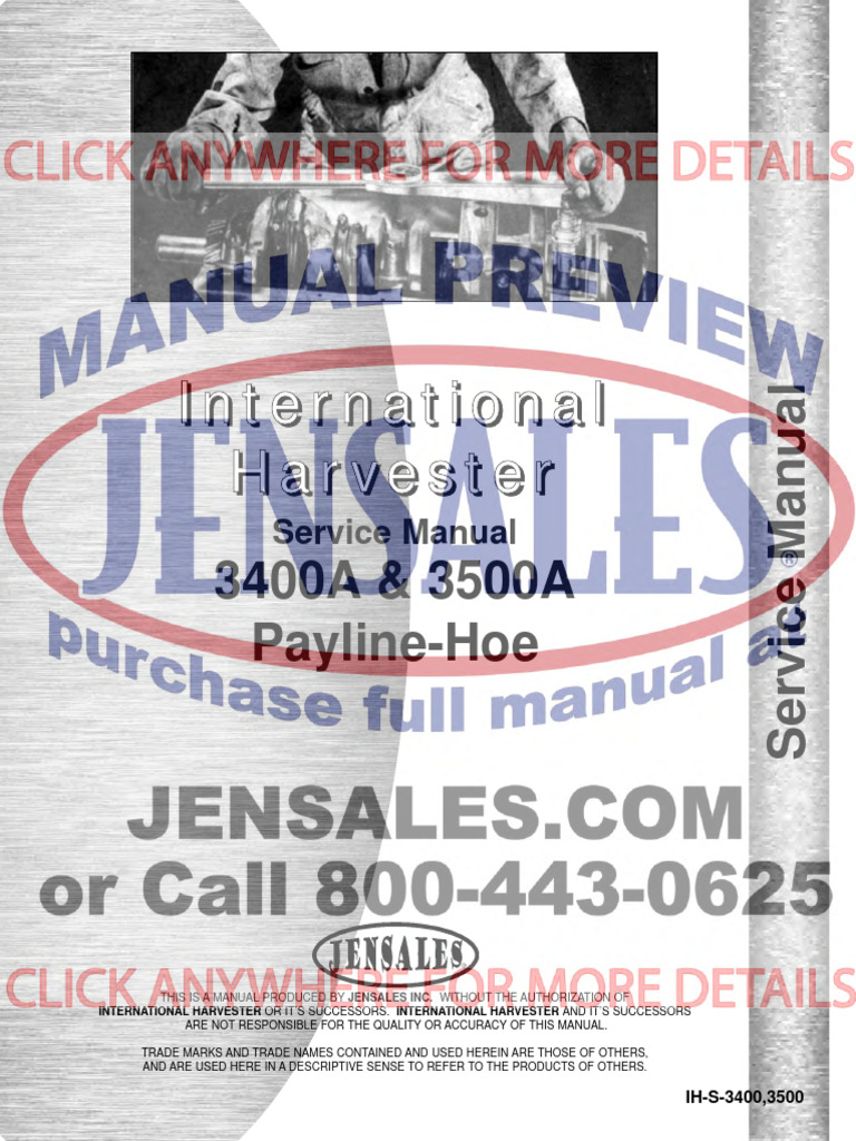 International Harvester 3400/3500 Manual | PDF | Tractor | Loader ...