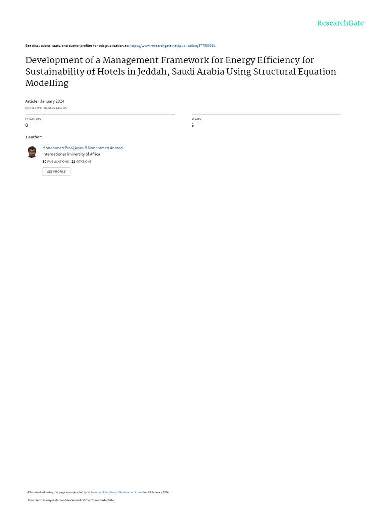 Energy Efficiency For Sustainability of Hotels in Jeddah, Saudi Arabia ...